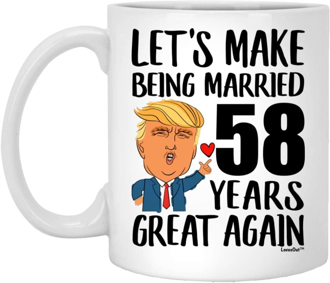 58th Anniversary Mug for Wife Lets Make Being Married 58 Years Great ...