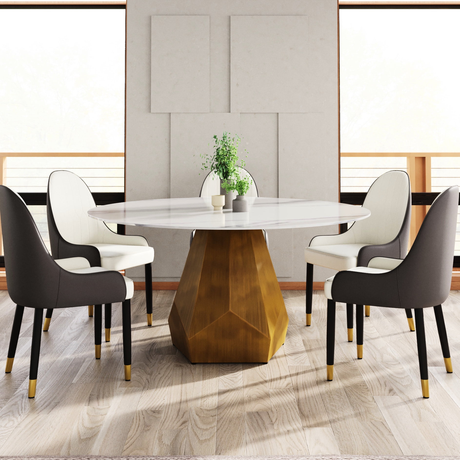 59.05" Diameter Round Table | Used in Dining and Living Areas | Metal ...
