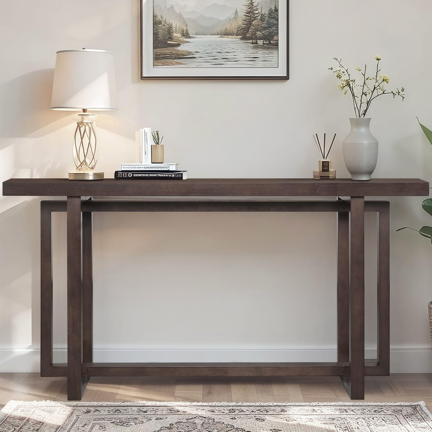 59.05" Sofa Table for Living Room, Console Table for Entryway,Narrow ...