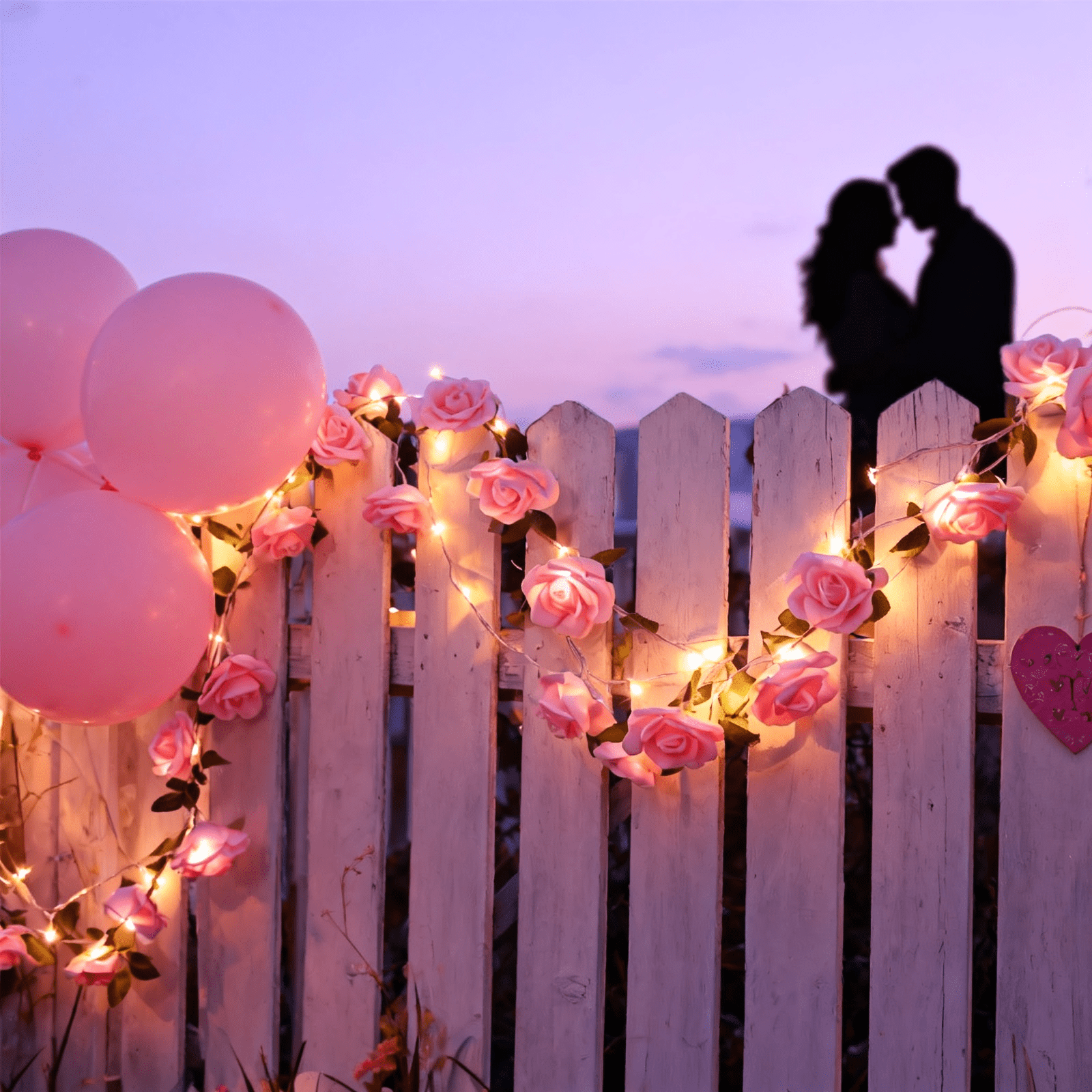 59.06 Inch LED Pink Rose Flower String Lights Battery Operated for ...