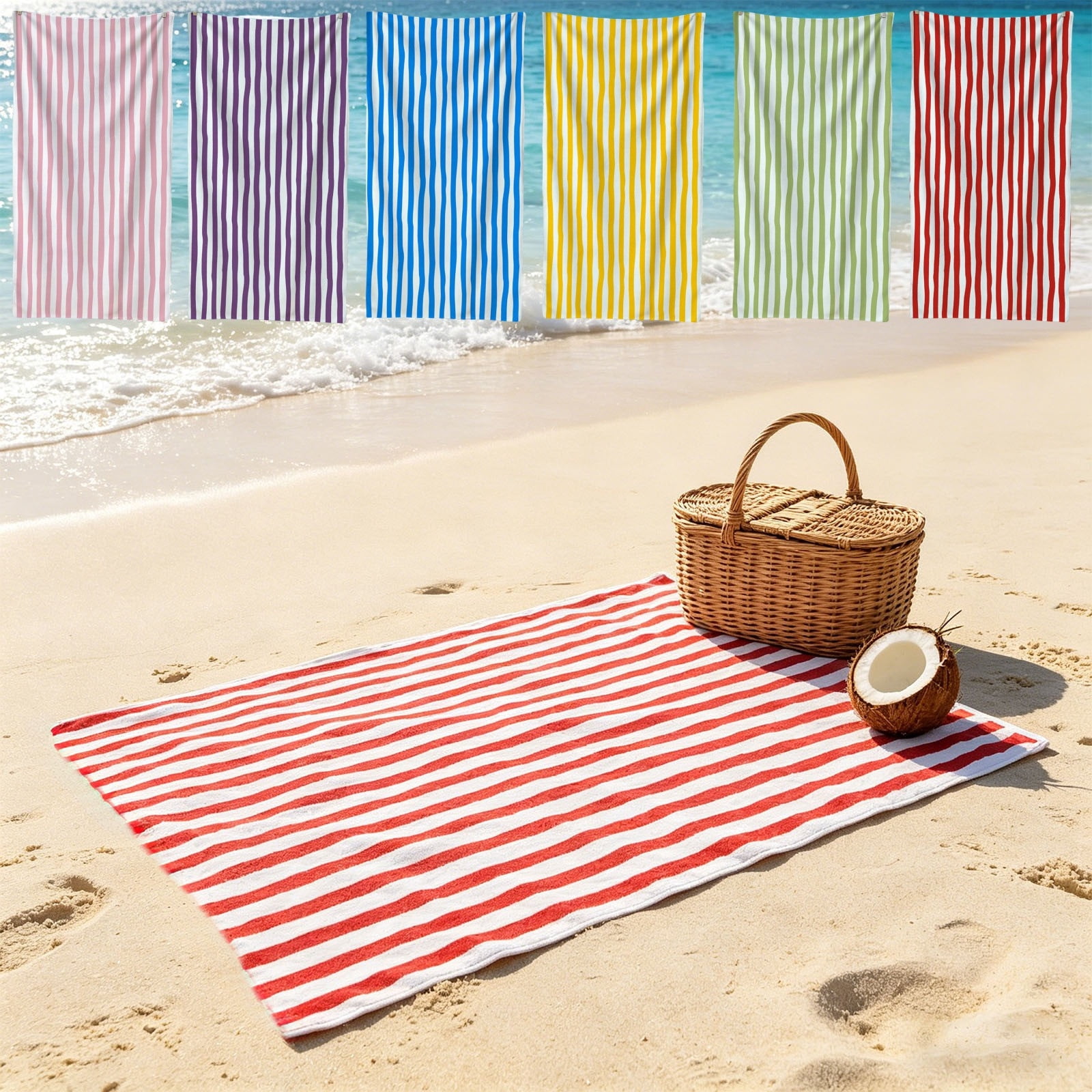 59.1 x 29.5 in Purple Quick Dry Microfiber Beach Towel, Sand Free ...