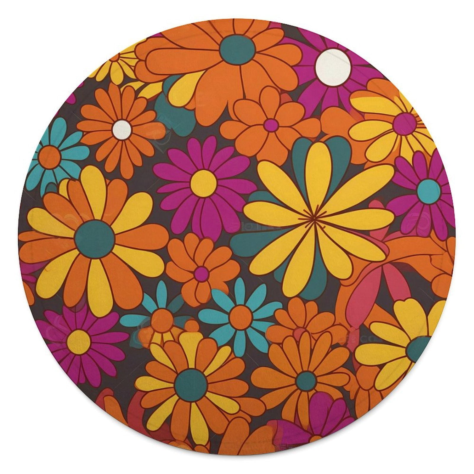 59.1in Round Blanket Light Weight Anti-Wrinkle Anti-Allergy Non ...