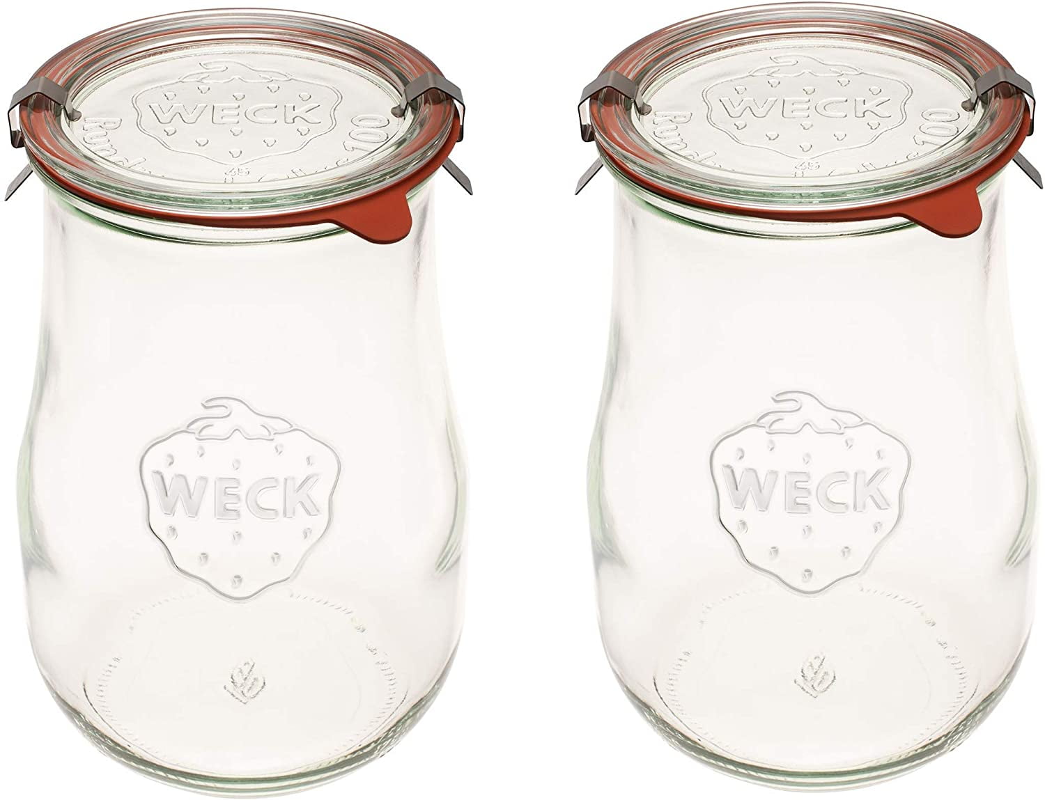 59.2 fl. oz. Weck Tulip Jars 1.5 Liter - Sour Dough Starter - Starter Jar with Glass Lid Wide ...