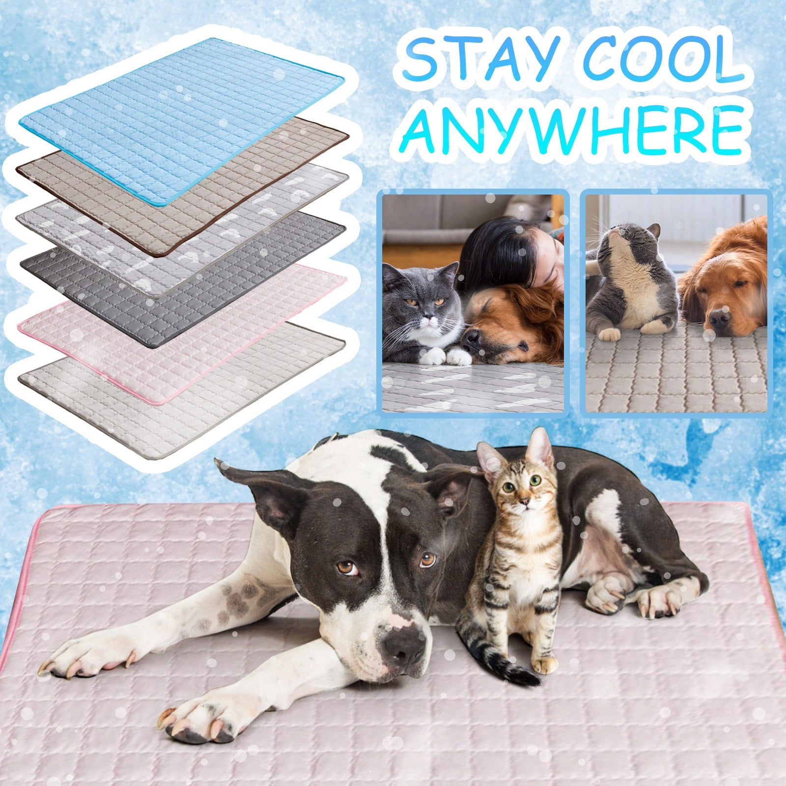 59"*39" Dog Cooling Mat,2026 Upgrade Pet Cooling Mat for Dogs Cats ...