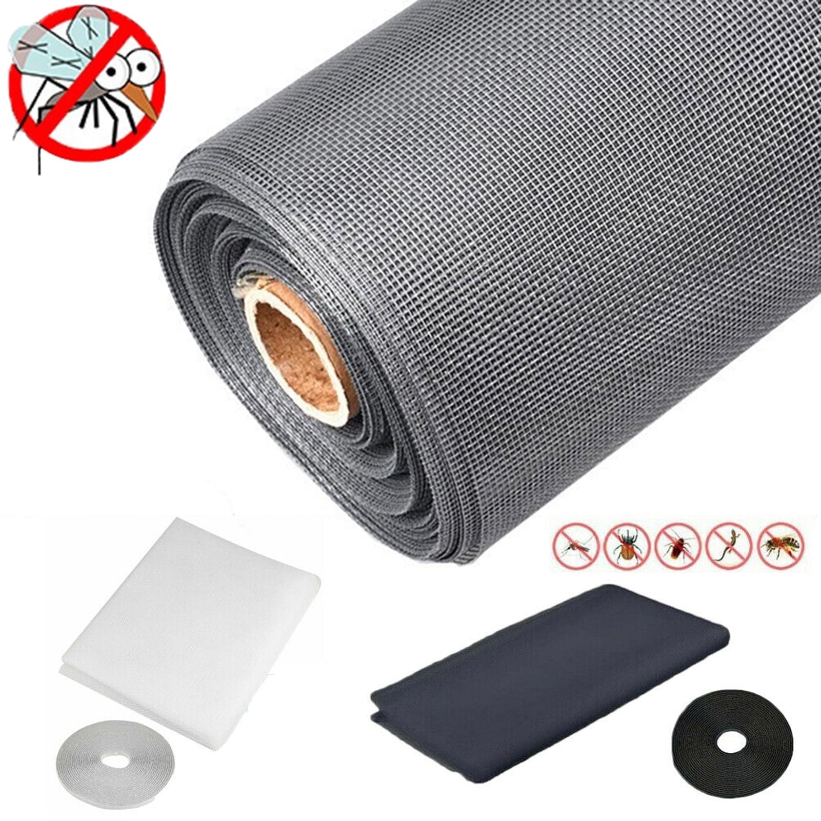 59*39in Window Screens Mesh Replacement, DIY Durable Fiberglass Screen ...