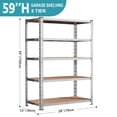 59/70.8-Inch 5-Tier Adjustable Shelving Unit - 2000LBS High-Strength ...