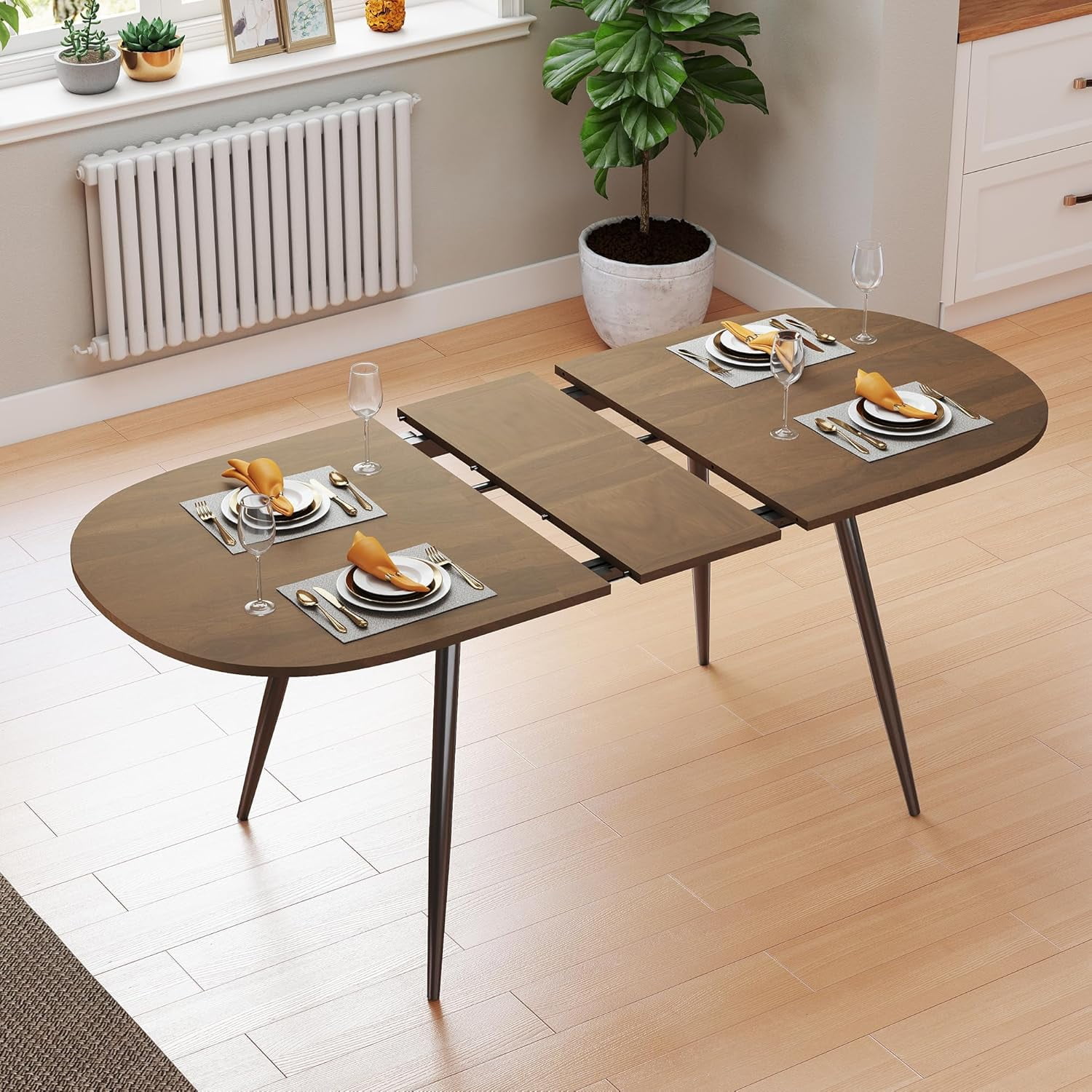 59"-71" Extendable Desktop Dining Table Without Chairs for 4-8 People ...