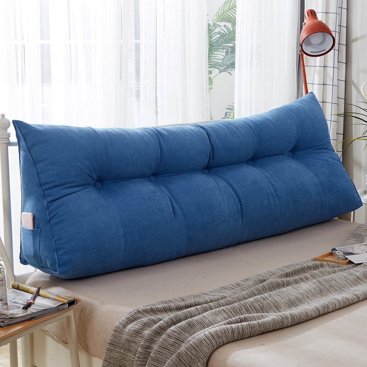 59''/71'' Triangular Headboard Pillow, Triangle Cushion Reading ...