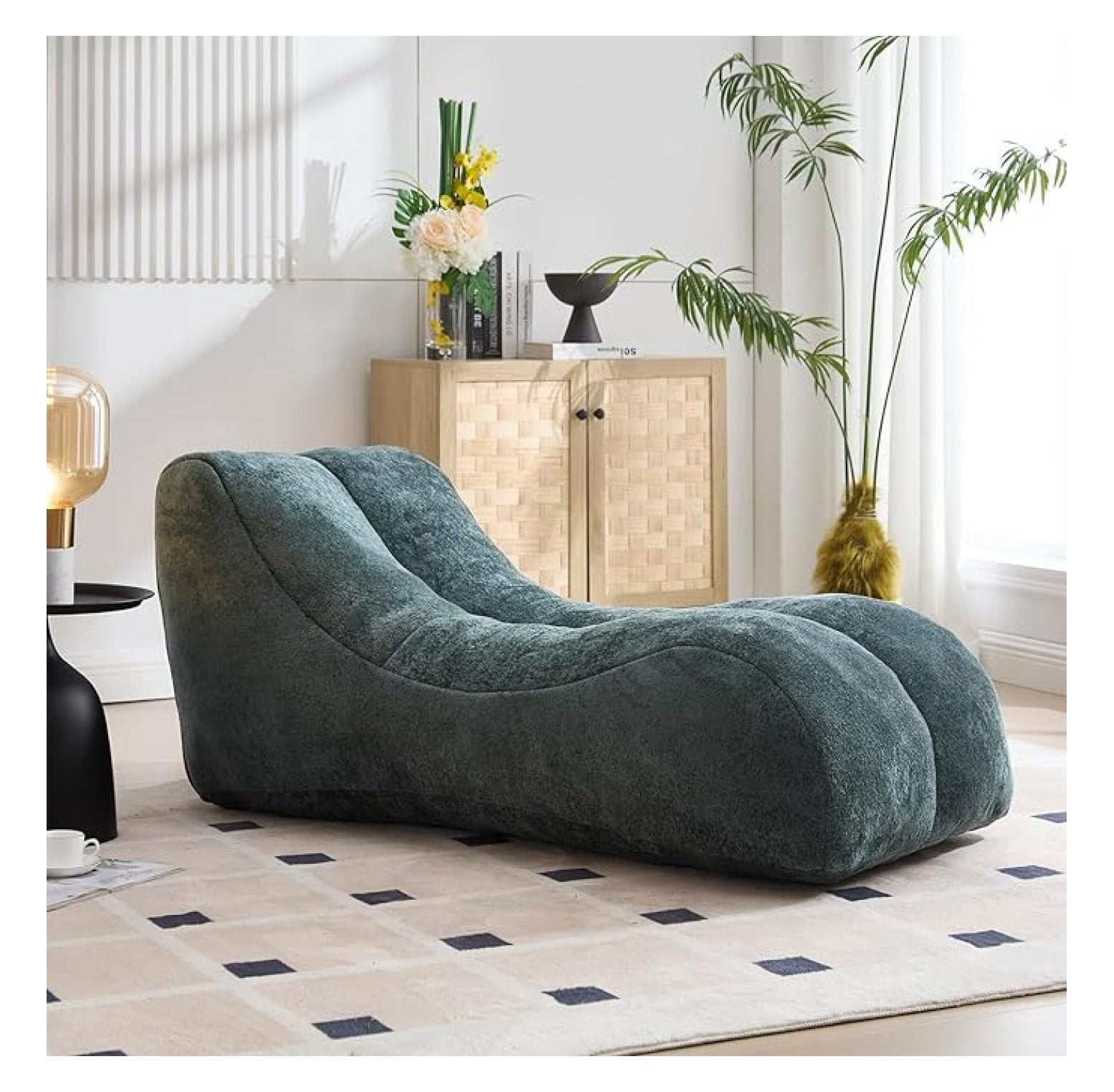 59'' Chaise Lounge Chair Indoor, Yoga Chairs for Adults, Large Bean Bag ...