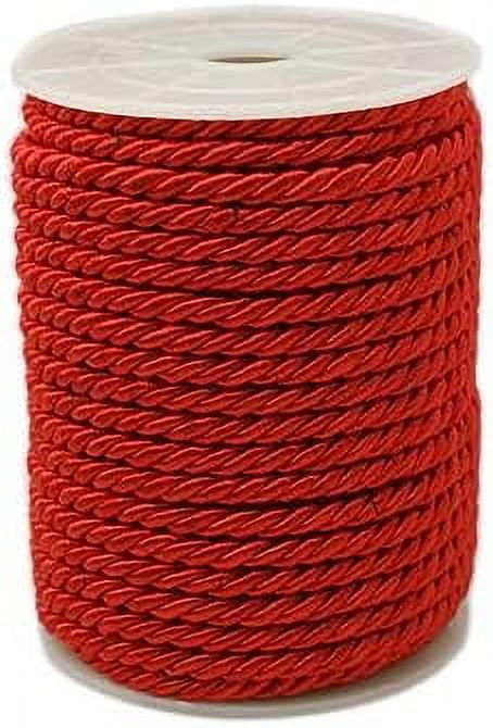 59 Feet 5mm Red Braided Cord Decorative Rope Twine Rope 3 Ply Nylon ...