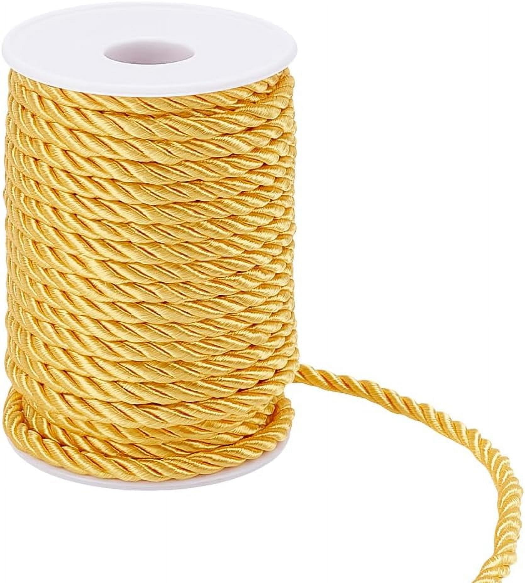 59 Feet 5mm Yellow Twine Cord Rope 3 Cords Thread Decorative Twisted ...