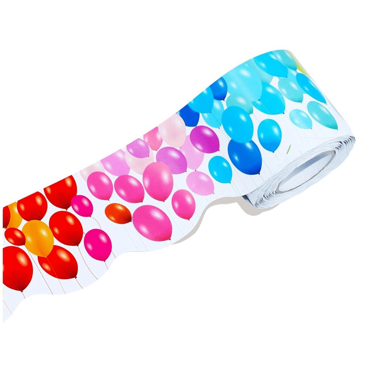 59 Feet Color Balloons Bulletin Board Borders, Scalloped Rolled Border ...