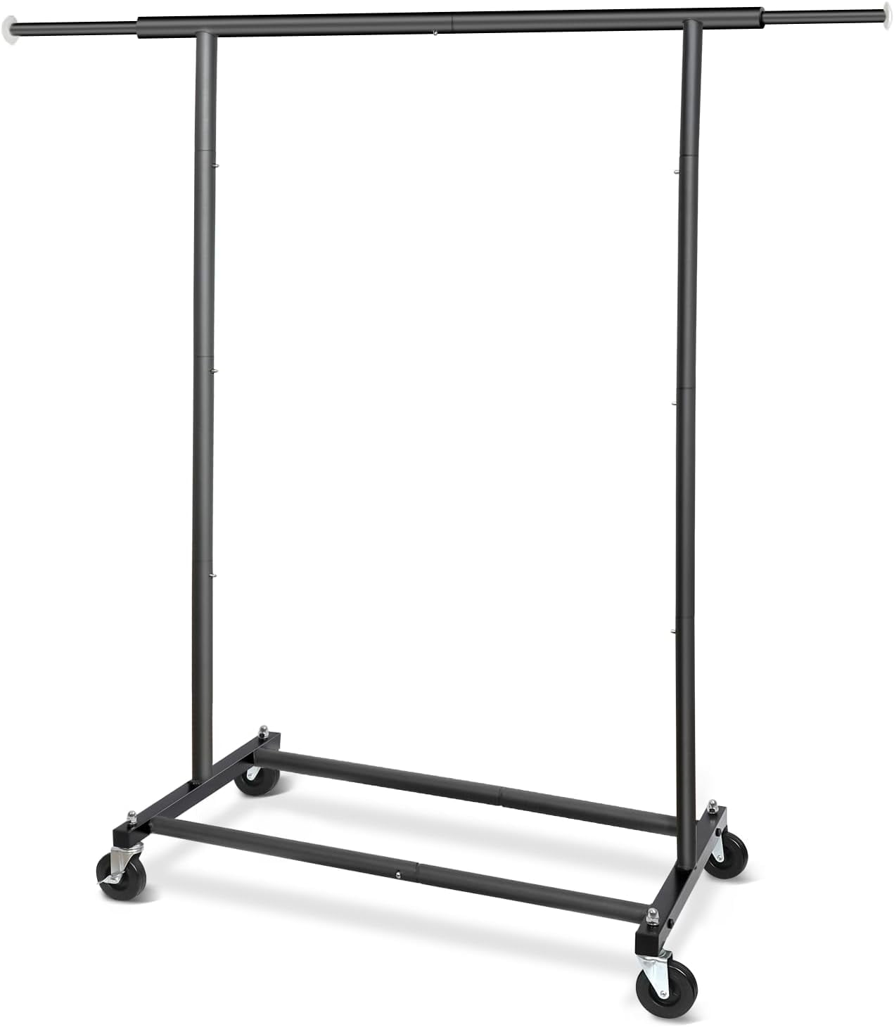 59" H Simple Portable Standard Pink Rolling Clothing Garment Rack for ...