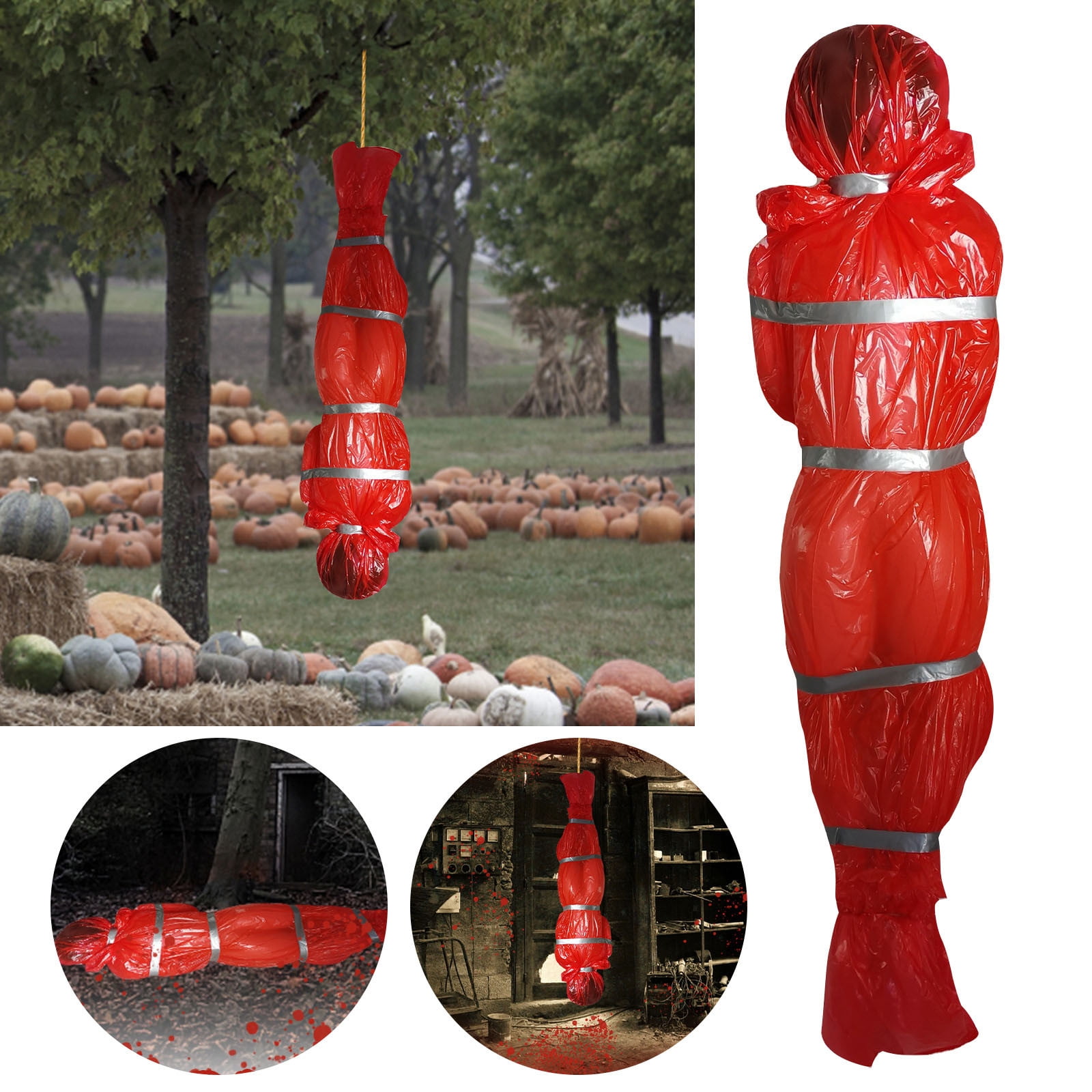 59" Halloween Inflatables Hanging Cocoon Corpse Decoration, Fake Human ...