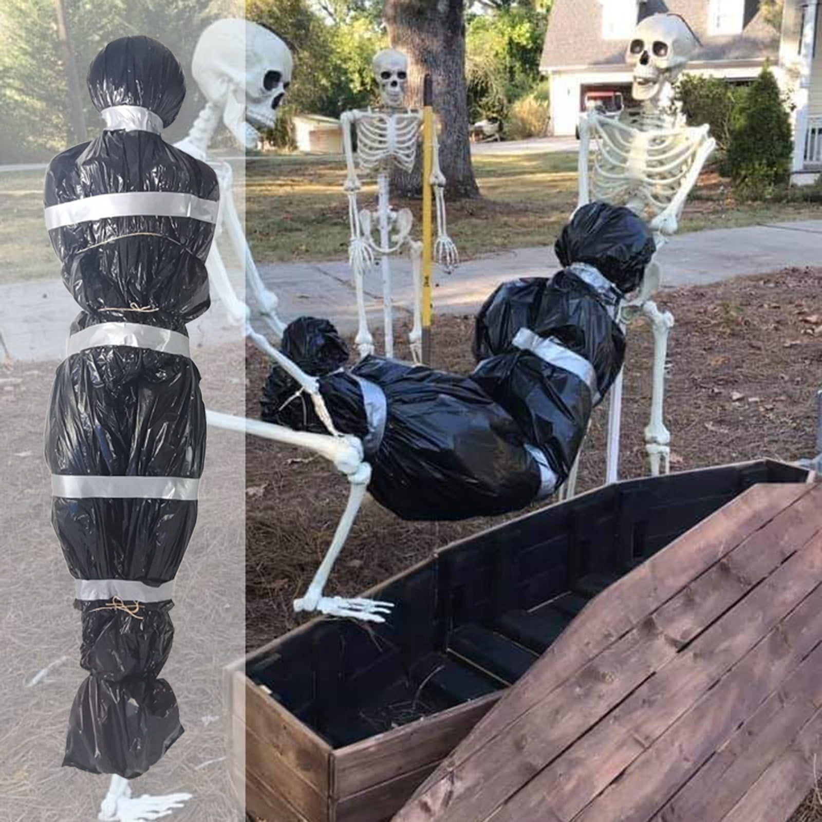59" Halloween Inflatables Hanging Cocoon Corpse Decoration, Fake Human ...