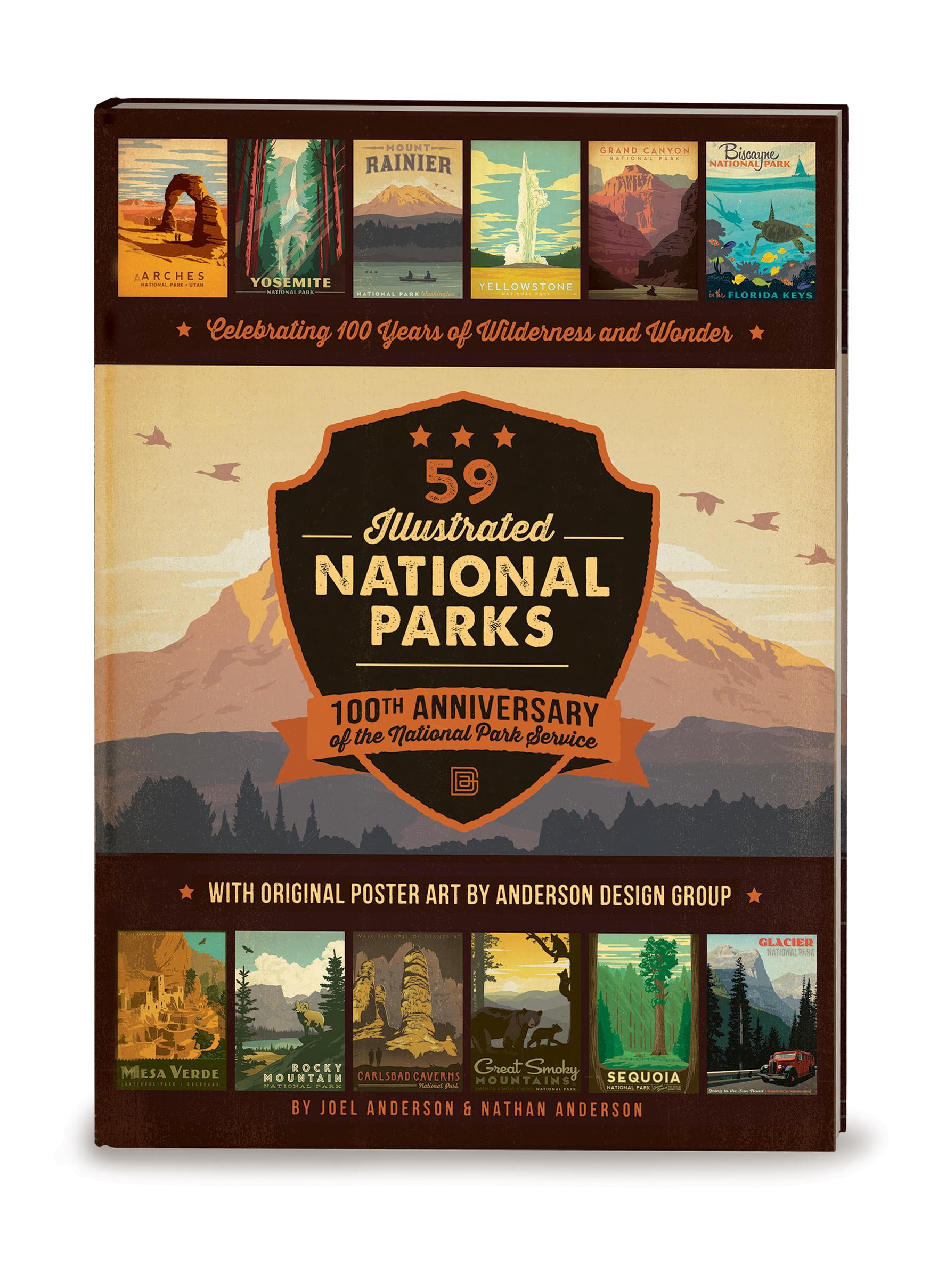 59 Illustrated National Parks - Hardcover : 100th Anniversary of the National Park Service ...