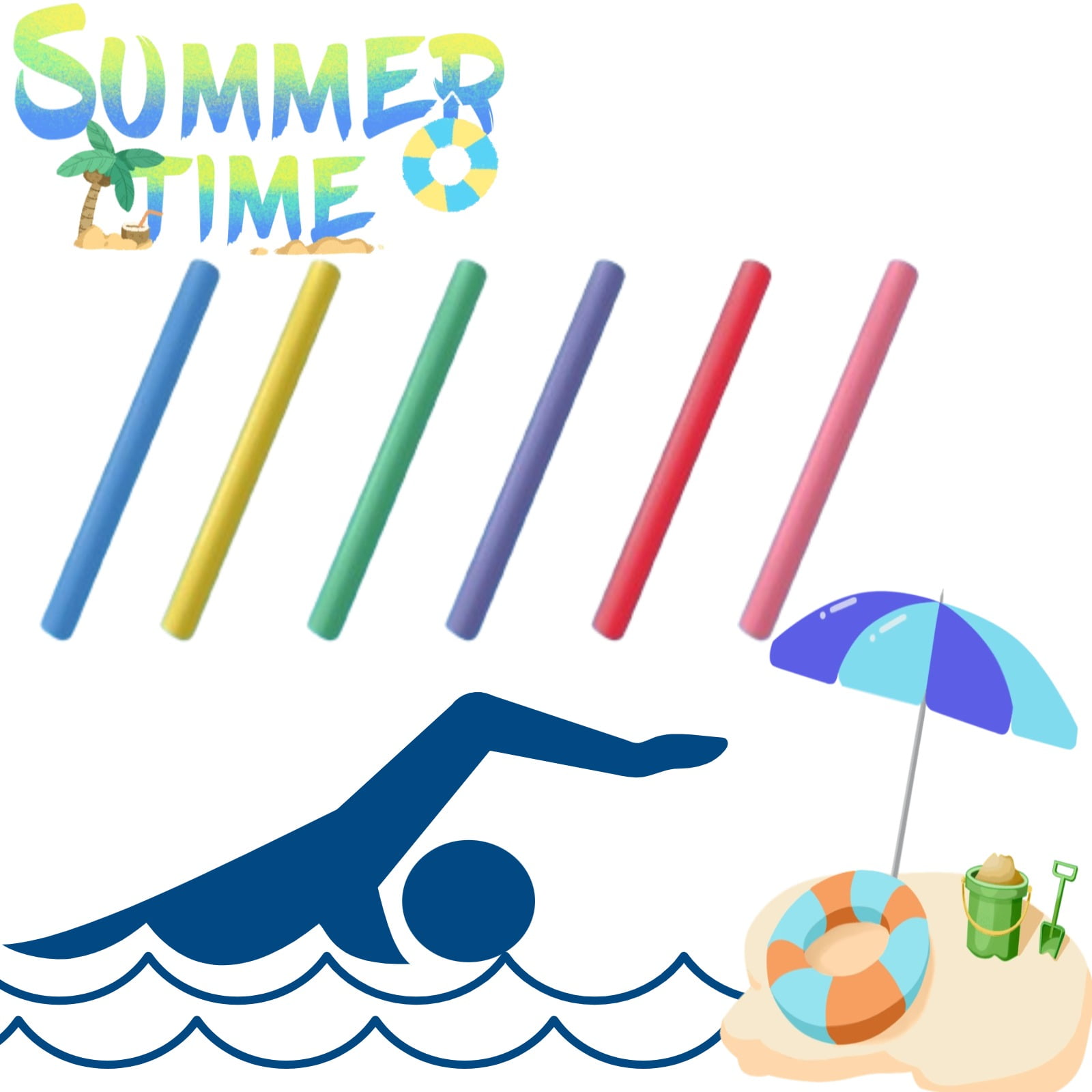 59 Inch Floating Pool Noodle Foam Tube,59 Inch Solid Foam Pool Swim ...