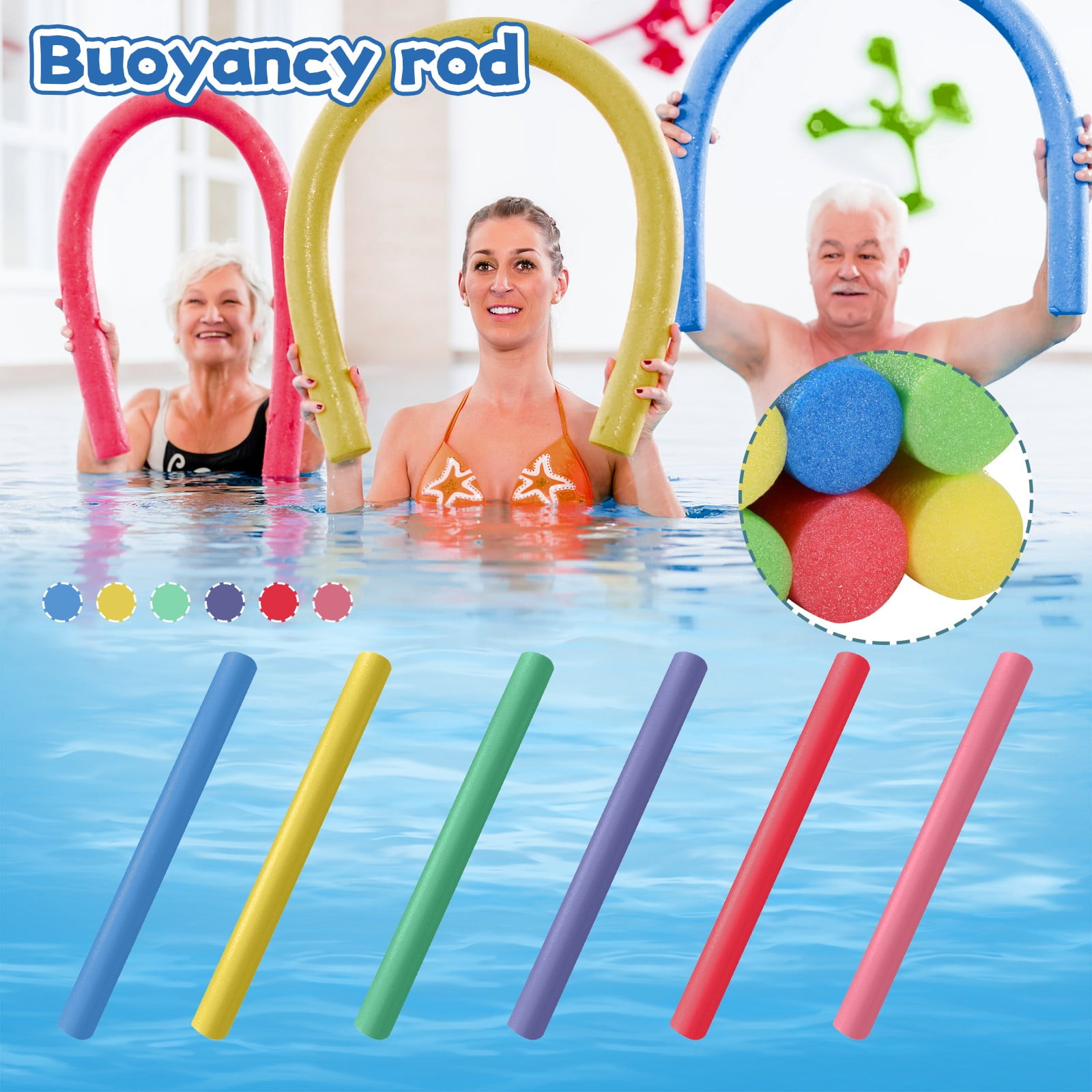 59 Inch Floating Pool Noodles Foam Tube,Solid Foam Pool Swim Noodle ...