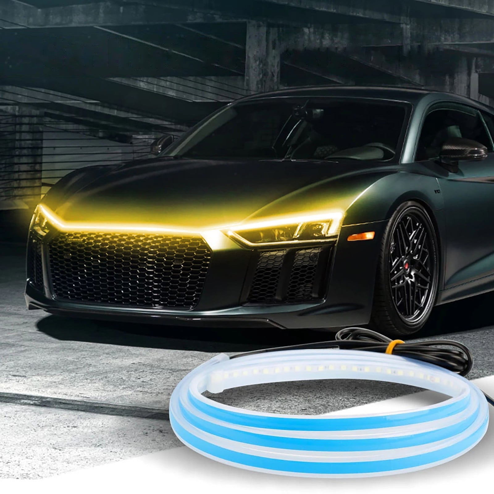 59-Inch LED Daytime Running Light Strip – IP65 Waterproof Car Hood ...