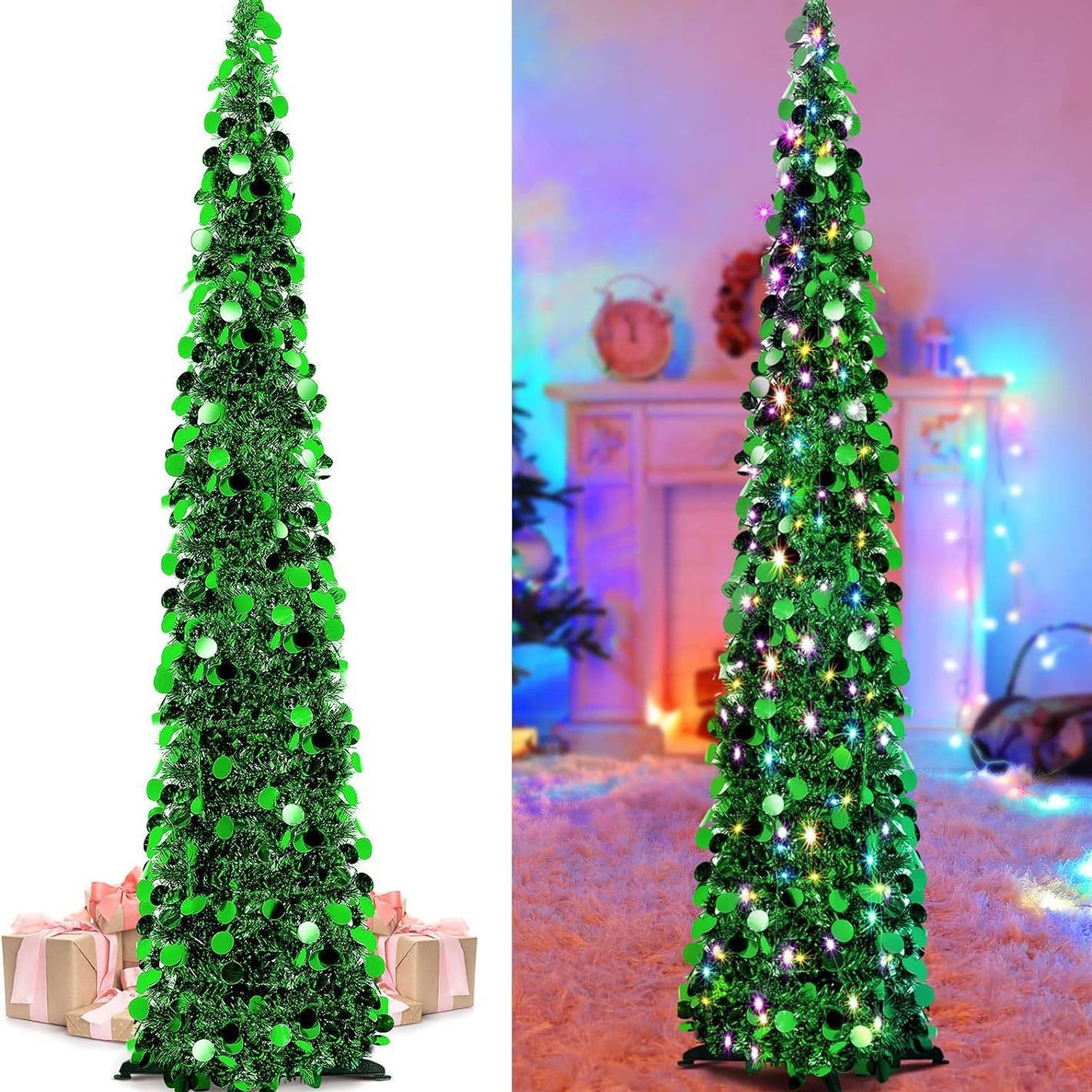 59 Inch Pop up Christmas Trees Decorations, Artificial Collapsible ...
