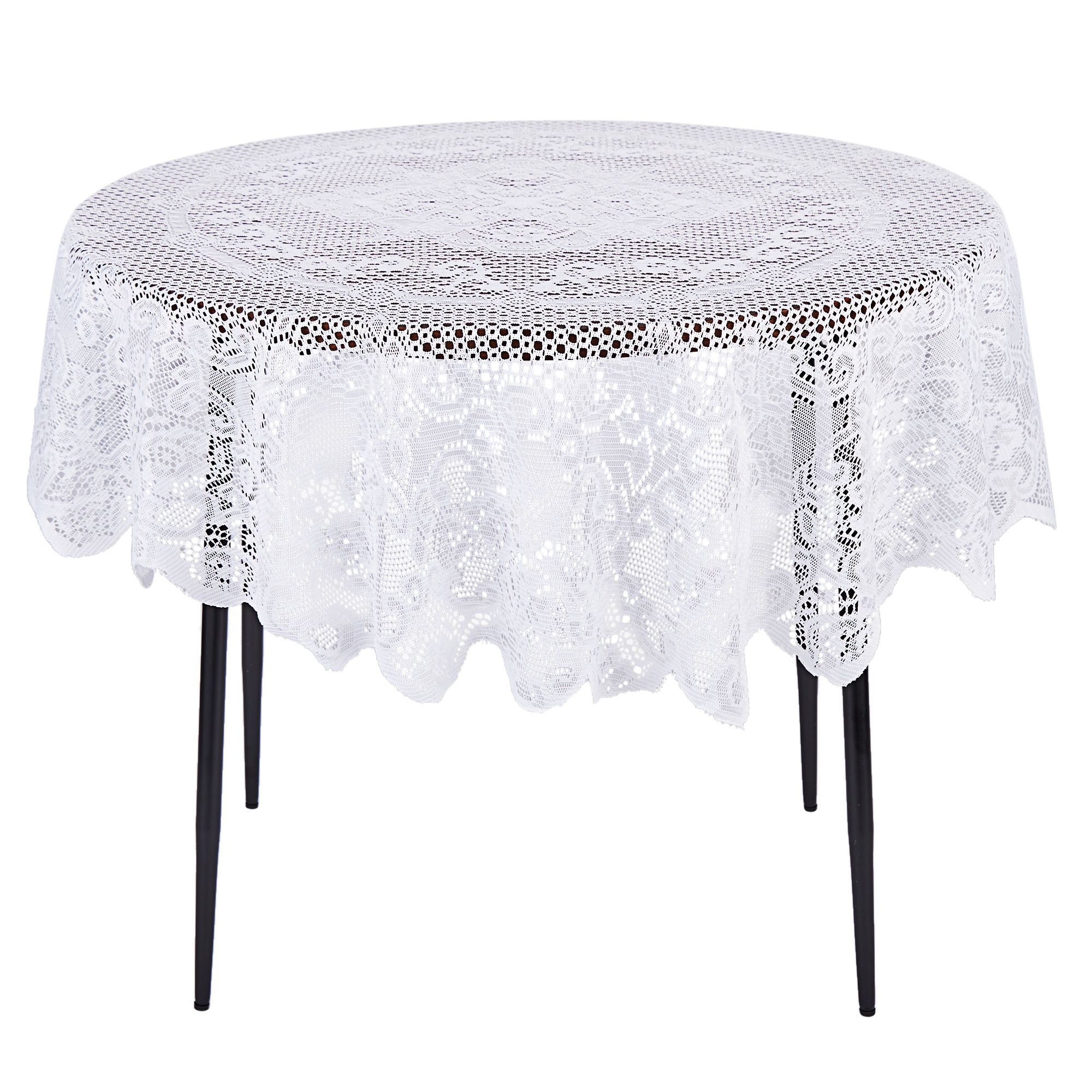 BalsaCircle 70" Round Cotton Tablecloths Wedding Linens White - Walmart.com