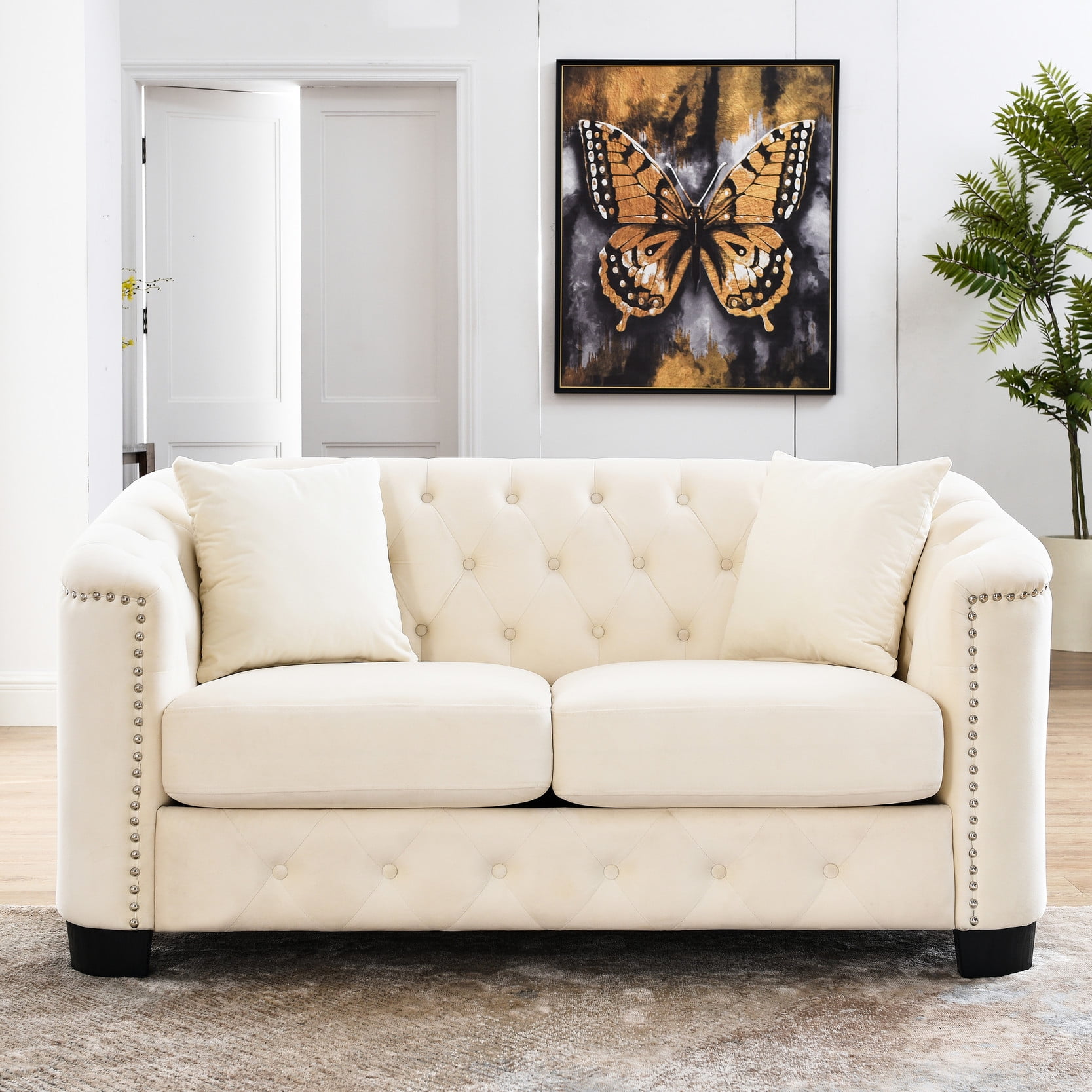 59-Inch Sofa with Foam Filler and Soft Surface / Relaxing for All Day ...