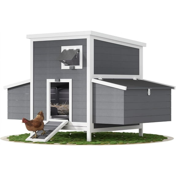59" Large Chicken Coop for 4-6 Chickens, Wooden Hen House with Large ...