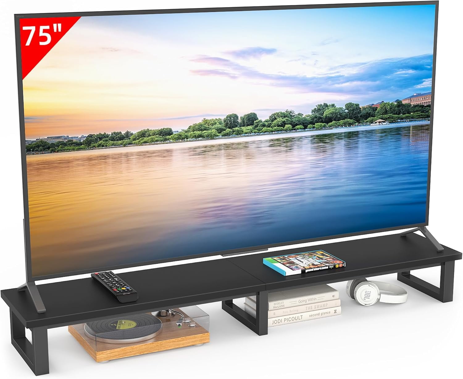 59" Large TV Riser for 32-75 inch TV, TV Riser Stand Shelf with Steel ...