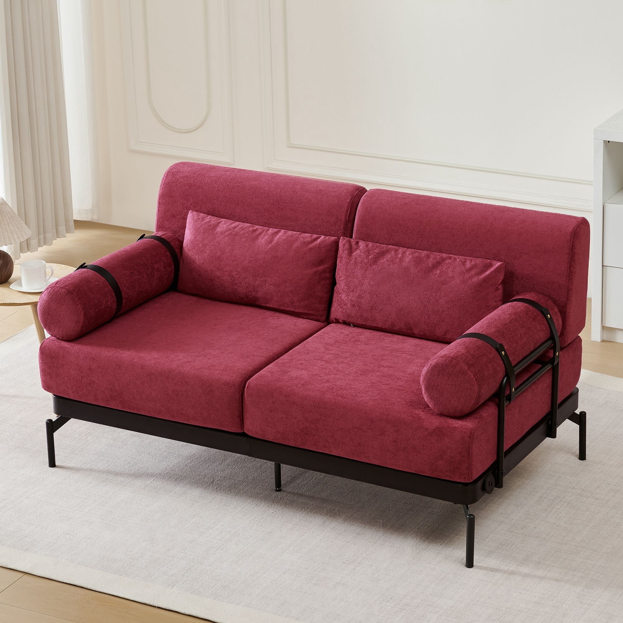 59" Modern Loveseat Sofa with USB Ports - 2-Seater Couch with Unique ...