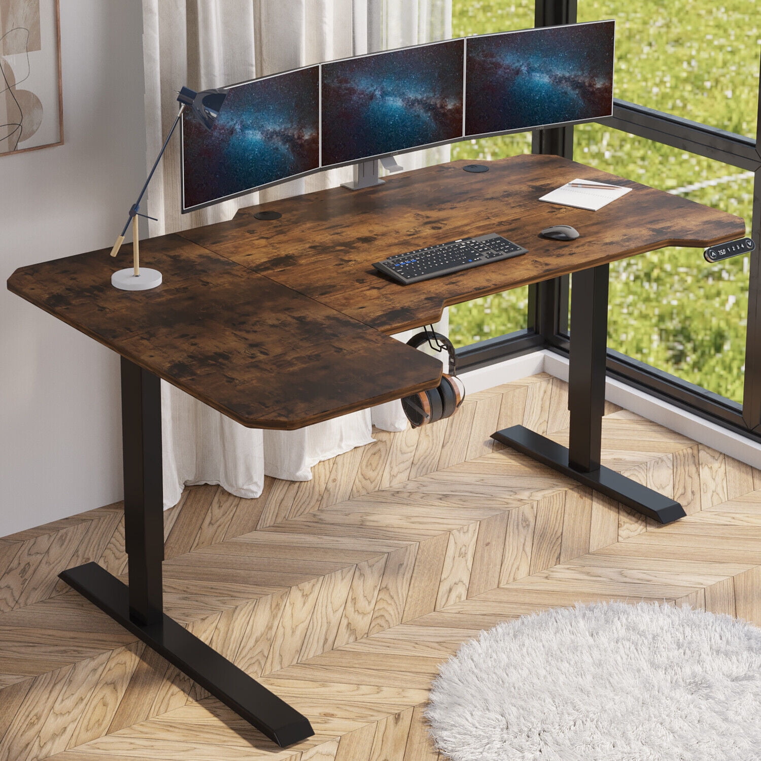 59“ Modernchamp L-Shaped Electric Standing Desk Height Adjustable ...