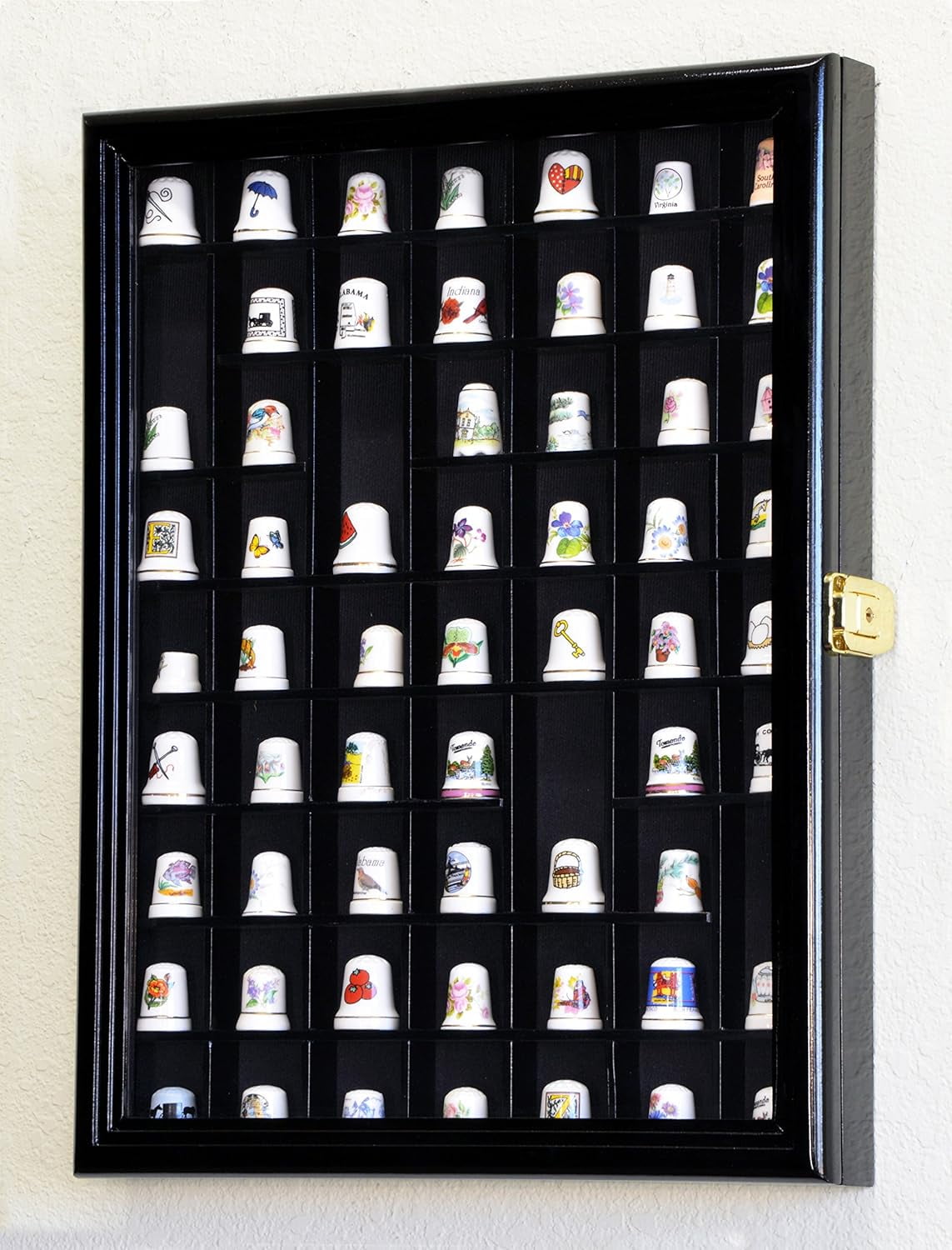 59 Opening Thimble/Small Miniature Display Case Cabinet Holder Wall ...