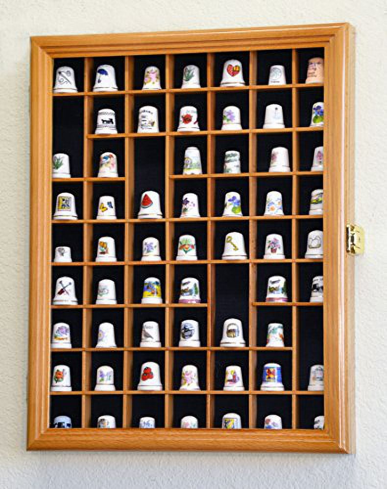 59 Opening Thimble/Small Miniature Display Case Cabinet Holder Wall ...