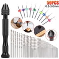 59 PCS Pieces Mini Micro Drill Bit Set with Rotary Pin Vise Precision ...