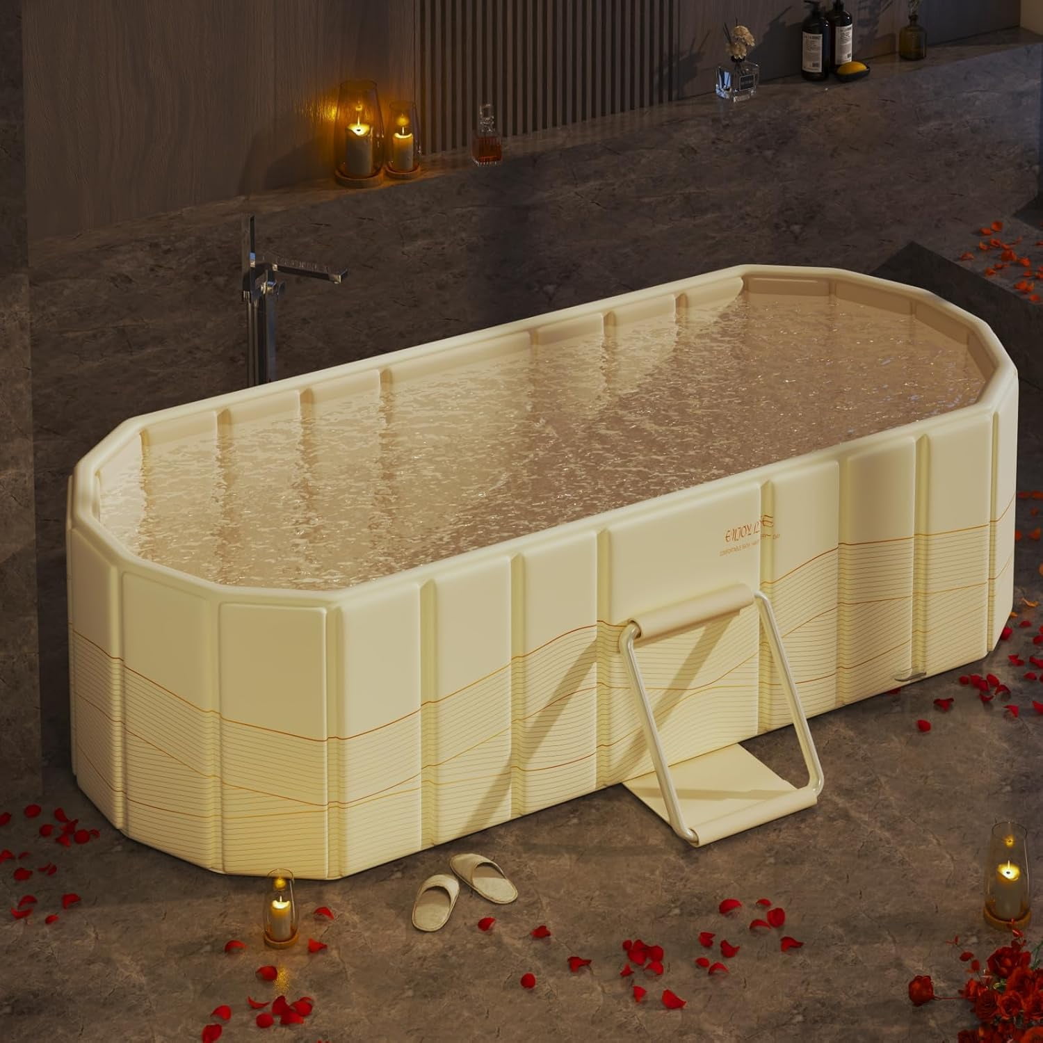59" Portable Bathtub Insulated Ice Bath Tub for Athletes, Cold Plunge ...