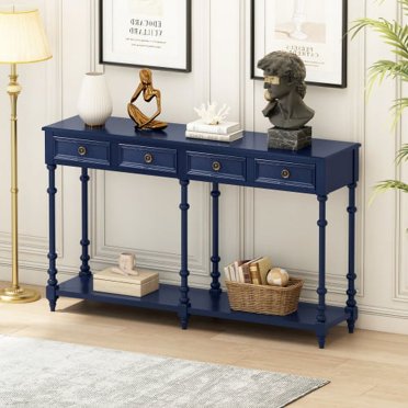 SalonMore Console Sofa Table with 2 Drawers and Bottom Shelf for Living ...