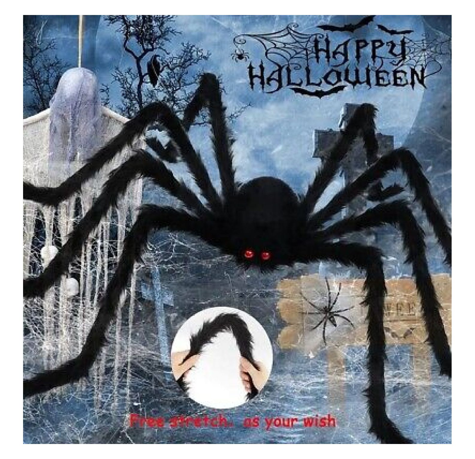 59" Spider Realistic Giant Spider Scary Prop Home Party Outdoor Decor ...