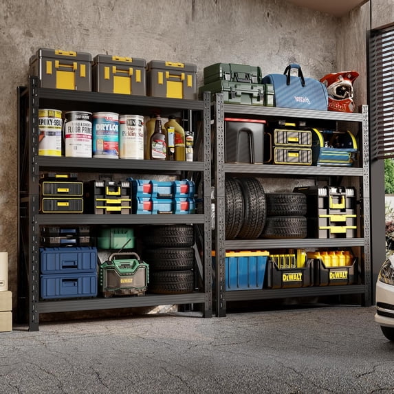 59"W Garage Shelving Units, Heavy Duty Garage 4500LBS Metal Shelves, 4 ...