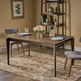 59" Walnut Brown Solid Contemporary Handcrafted Rectangular Dining ...
