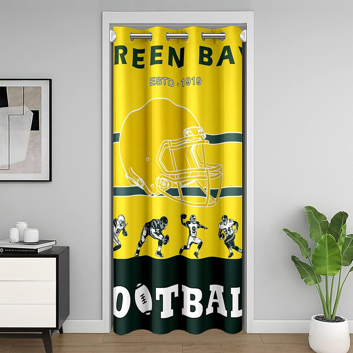 59"Wx80"L Football Door Curtain for Closet Door,American Football Room ...