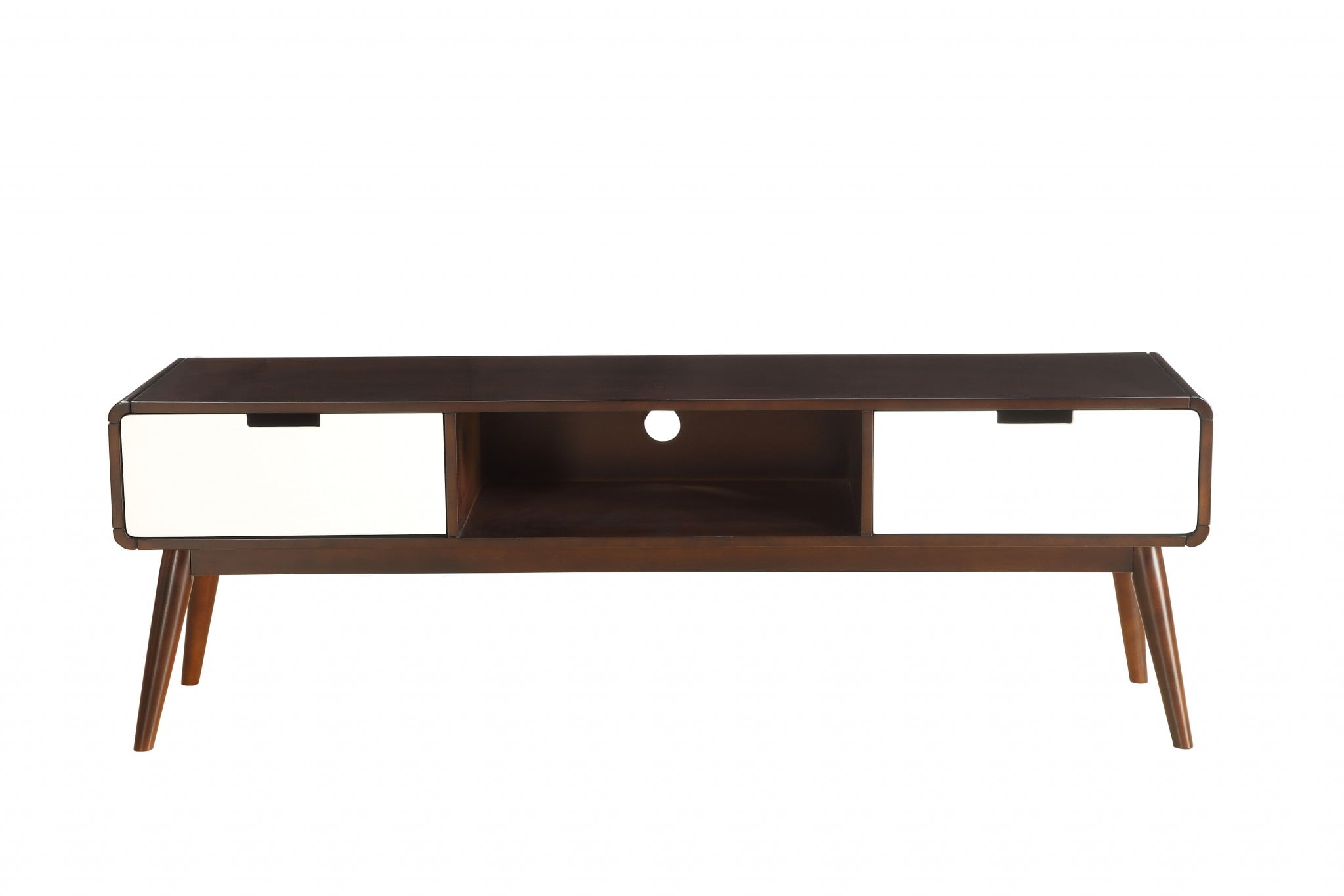 59" X 16" X 19" Espresso And White Mdf Tv Stand - Walmart.com