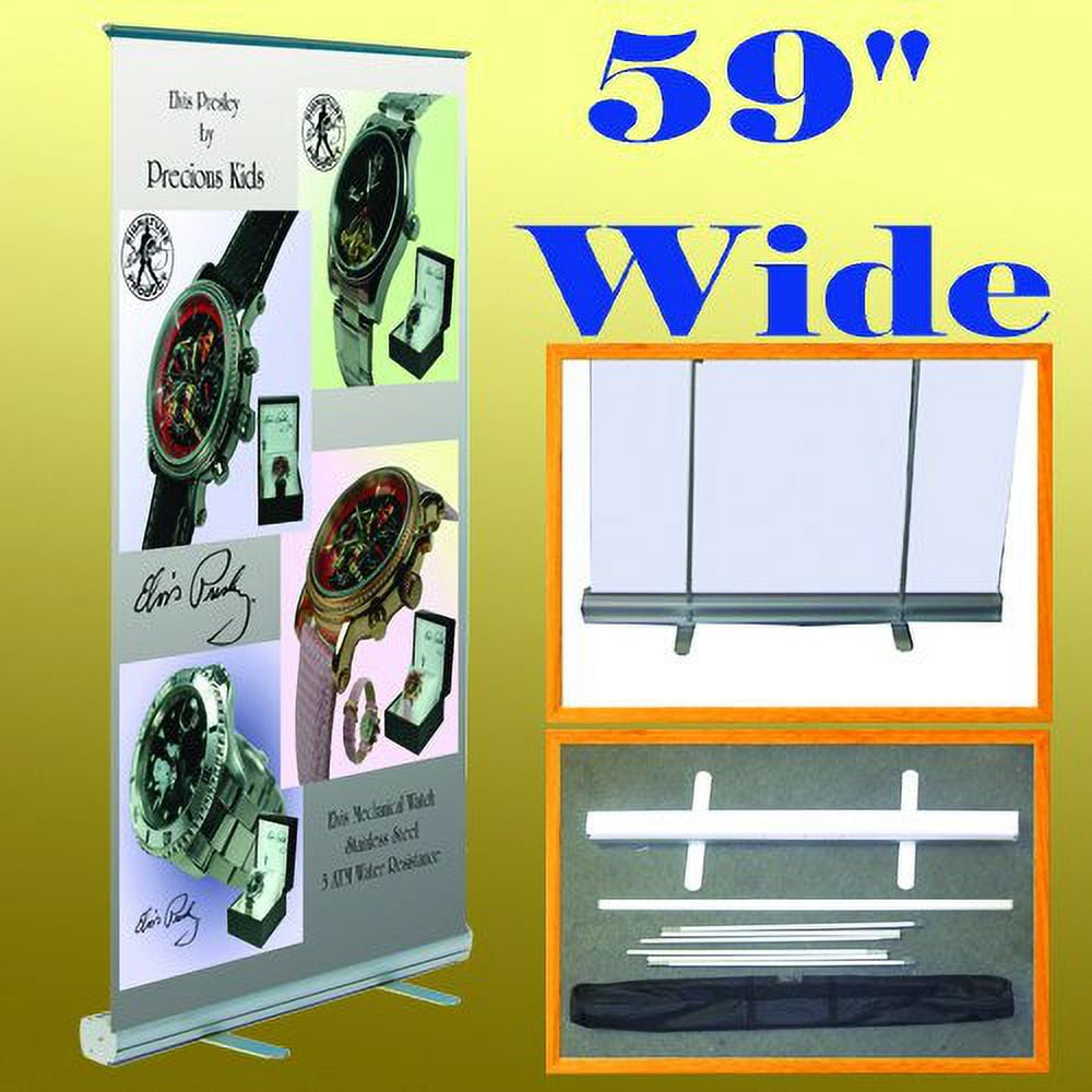 59" X 78" Retractable Roll up Banner Stand Trade Show Display 60 ...