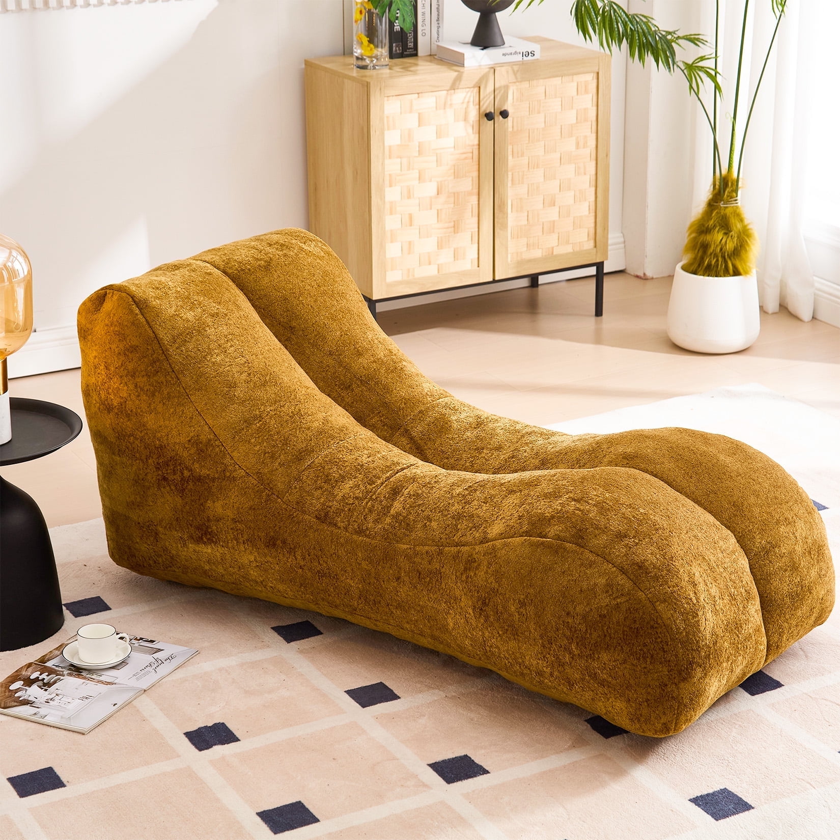 HBUI Ergonomic Chaise Lounge Chair for Adults, Indoor Reading Chair for ...