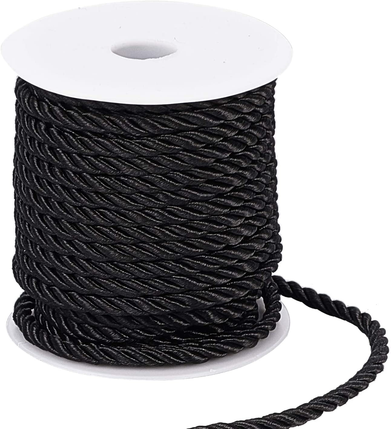 59 ft Decorative Twist Cord, 5mm 3-Ply Twine Silk Rope Shiny Viscose ...