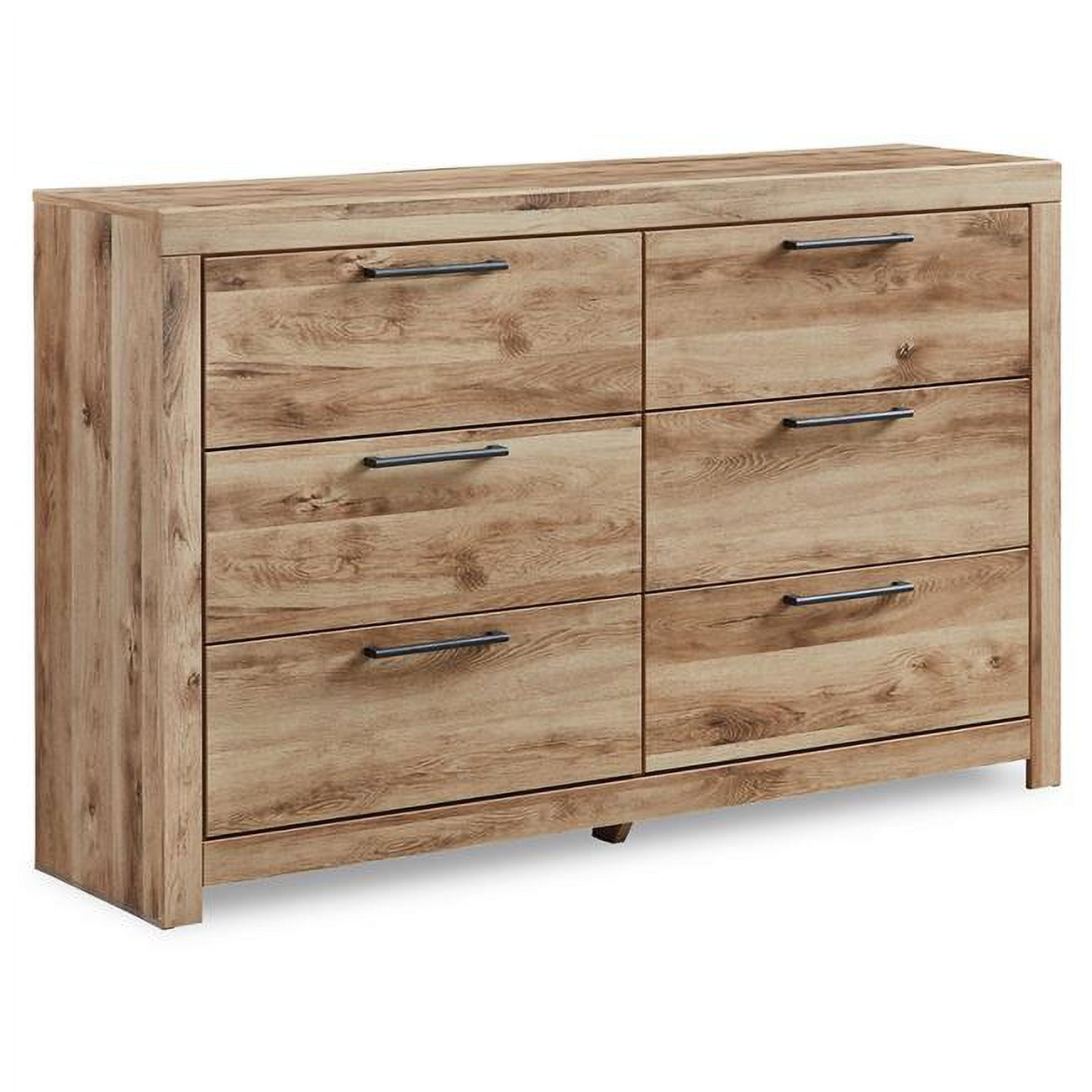 59 in. 6-Drawers Wood Grain Dresser with Metal Bar Handles, Brown ...