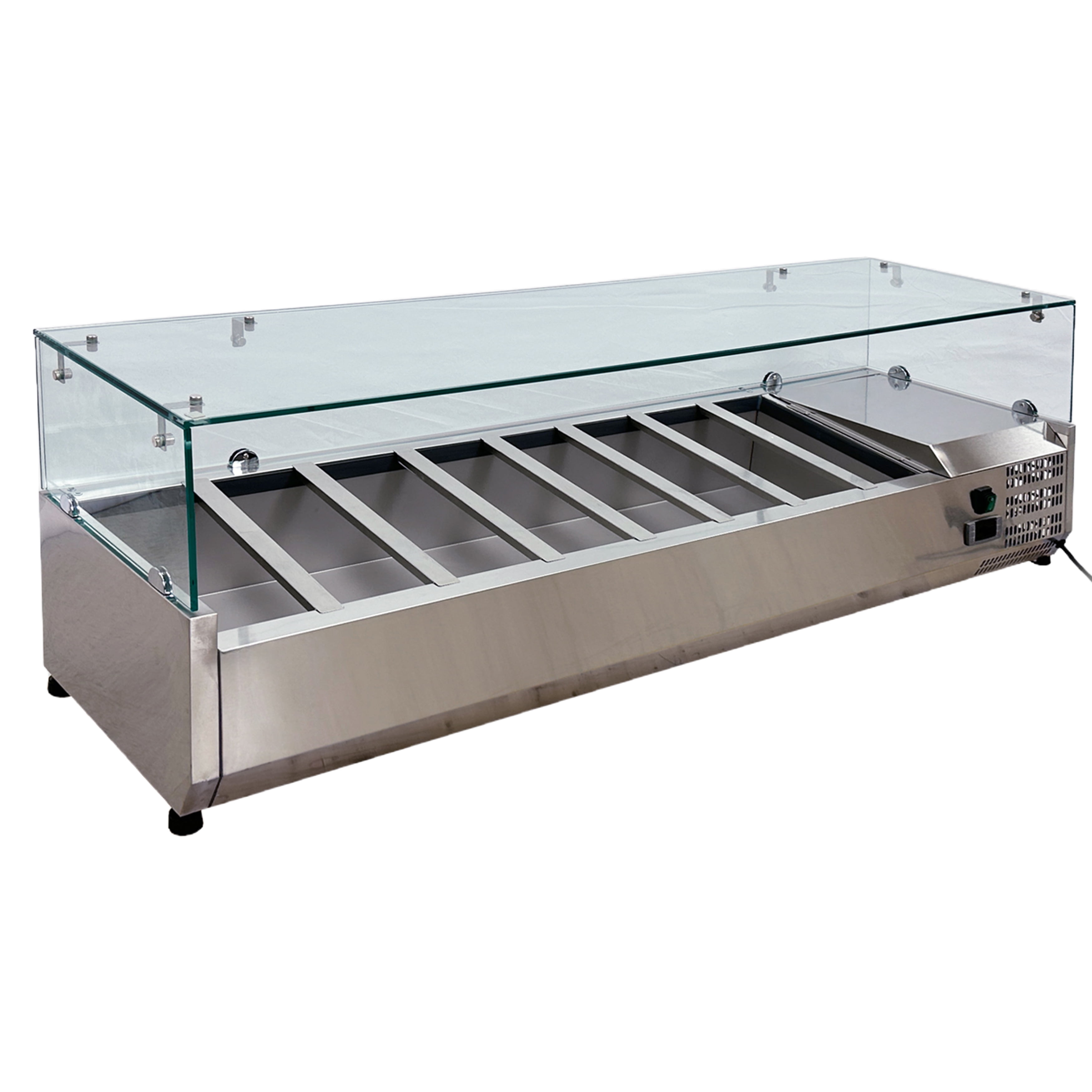 59 in. Condiment Prep Station with Sneeze Guard, Commercial ...