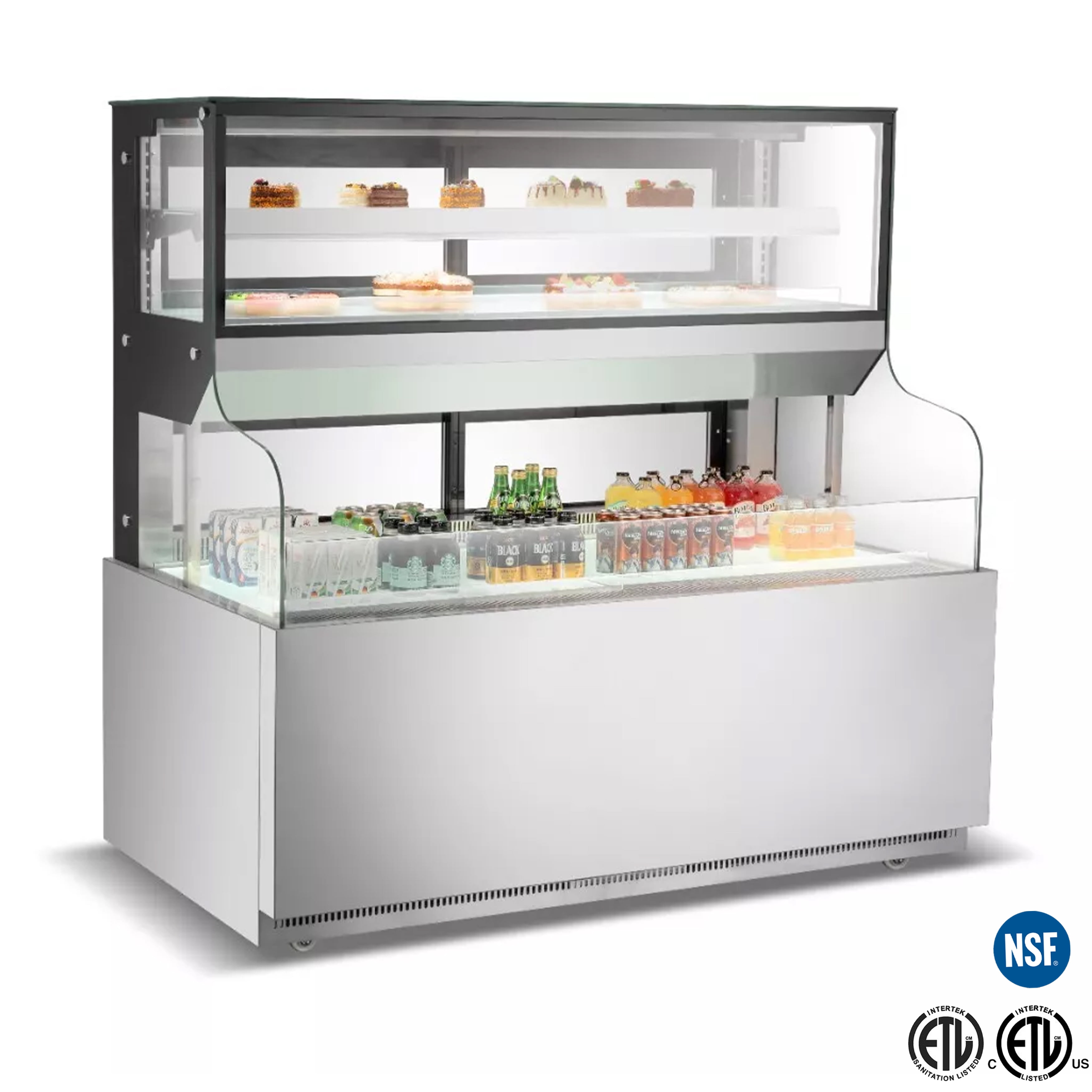 59 in. Open Air Curtain Merchandiser Refrigerator Cooler 19 Cu.Ft. Food ...