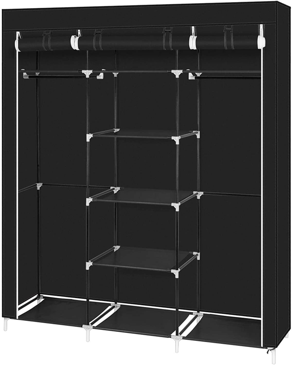 59 inches Portable Closet Wardrobe, Non-Woven Fabric Closet Storage ...