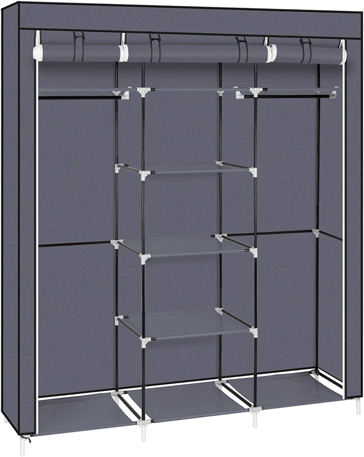 59 inches Portable Closet Wardrobe, Non-Woven Fabric Closet Storage ...