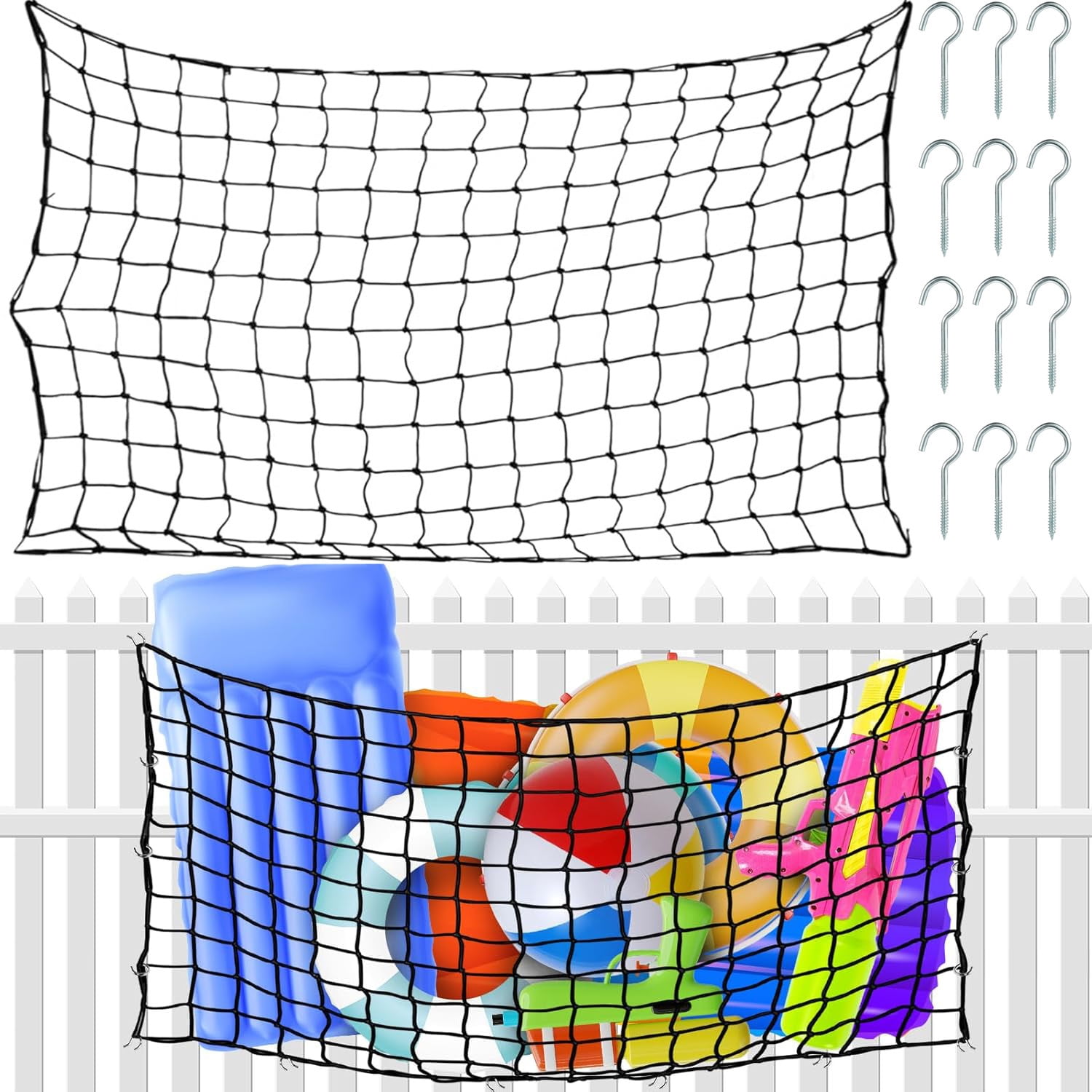 59 x 82in Pool Toy Float Storage Net,Bexikou Extra Large Hanging Pool ...