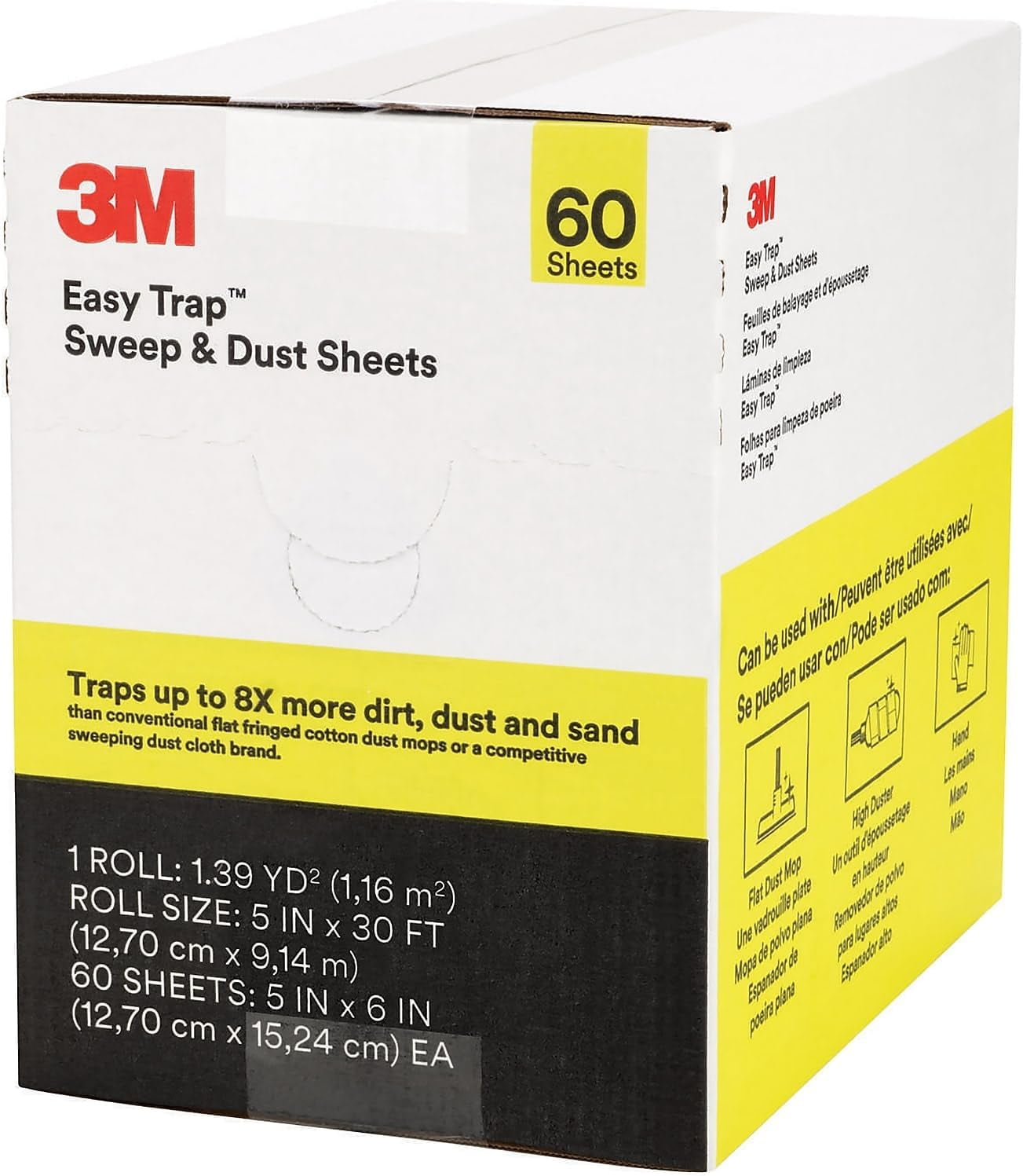 59032W Easy Trap Duster, 5-Inch X 30ft, White, 60 Sheets/Box - Walmart.com